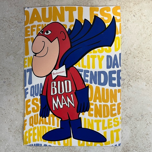 Budweiser | Office | Vintage Budweiser Bud Man Large Sticker | Poshmark